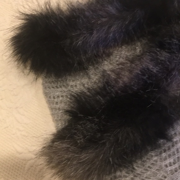 Surell | Accessories | Surell Infinity Knit Loop Scarf Faux Fur Grey ...